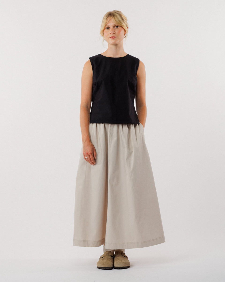 Ayla Poplin Skirt - Stone – WAWWA Ф
